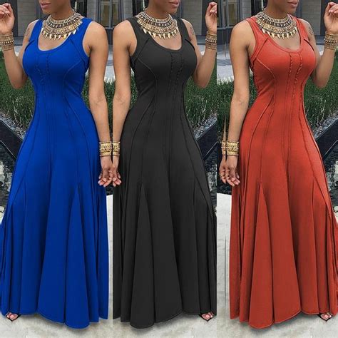 Women Vintage Style Pleated Sleeveless Maxi Dress Trendy Dresses
