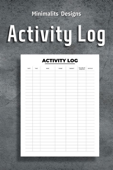 Activity Log Template