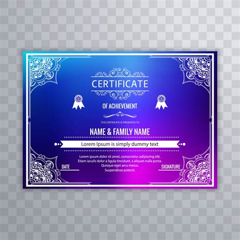 Abstract Beautiful Certificate Template Design Vector 258881 Vector Art