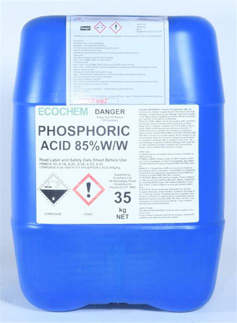 Phosphoric Acid 85 Food Grade Ecochem Cleaning Products