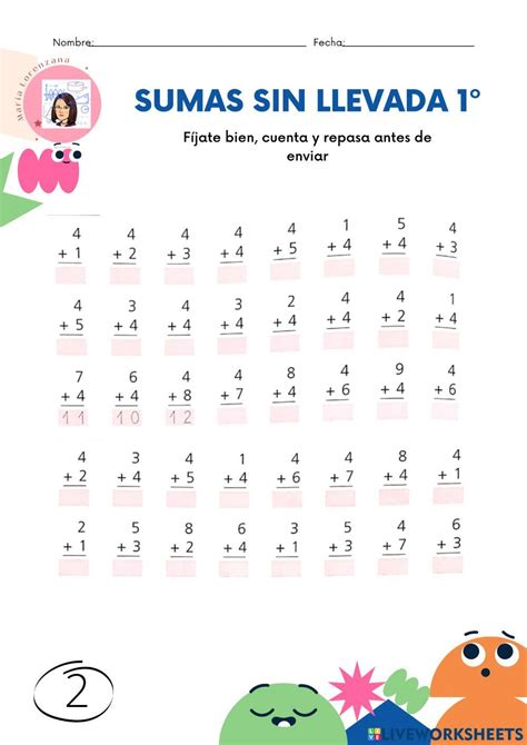 Sumas Sin Llevadas 2 Interactive Worksheet Live Worksheets