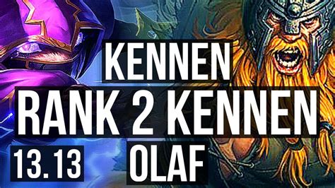Kennen Vs Olaf Top 1105 Rank 2 Kennen 17m Mastery Legendary