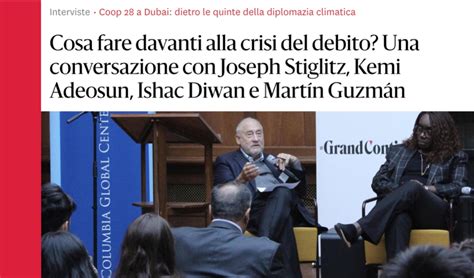 Cosa Fare Davanti Alla Crisi Del Debito Una Conversazione Con Joseph