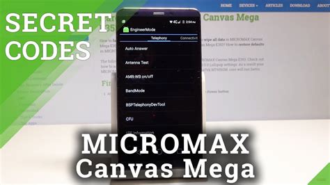 MICROMAX Canvas Mega Secret Codes Hidden Modes YouTube