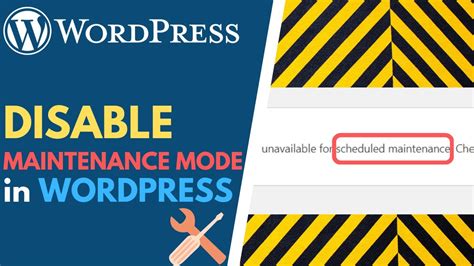 Wordpress How To Manually Disable Maintenance Mode Wordpress Stuck In Maintenance Mode