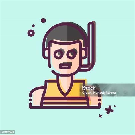 아이콘 구명 조끼 다이빙 기호와 관련이 있습니다 Mbe 스타일 심플한 디자인 일러스트레이션 개수대에 대한 스톡 벡터 아트 및