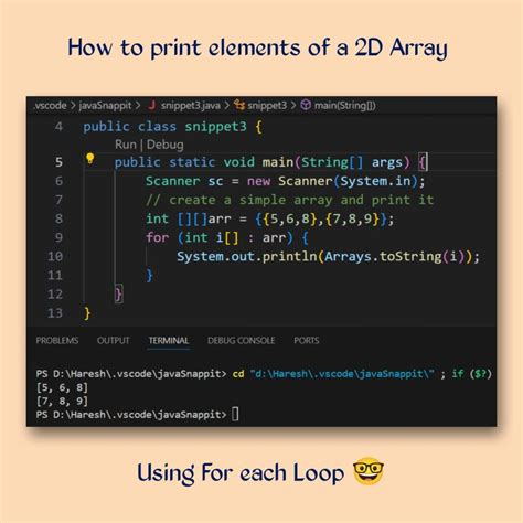 How To Print Elements Of A 2d Array Using For Each Loop In Java ☕ Haresh Panigrahi