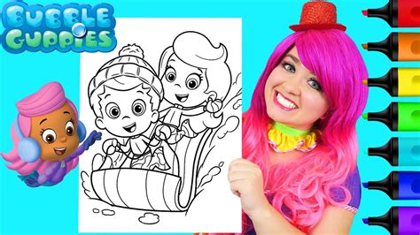Coloring Bubble Guppies Molly And Gil Christmas Coloring Page Prismacolor