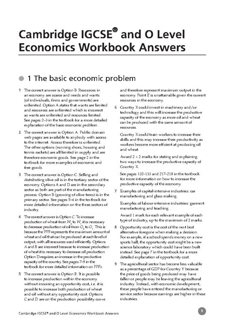 Igcse Economics WB Answers Screen Optimised PDFs Cambridge IGCSE And O Level
