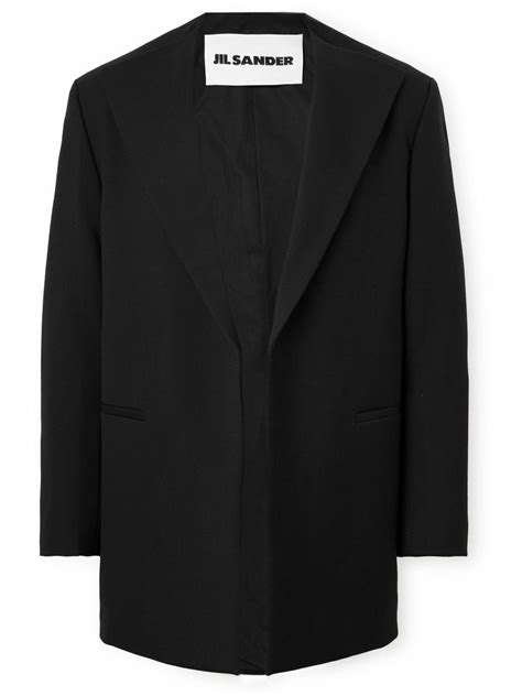 Jil Sander Unstructured Wool Gabardine Suit Jacket Black Jil Sander