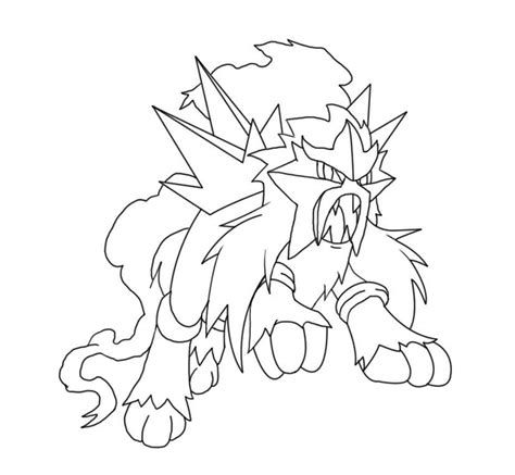 Coloring Entei Pages Suicune Pokemon Raikou Printables Getcolorings