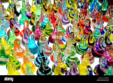 Colorful Blown Glass Teardrops In The T Shop At The Chihuly Museum