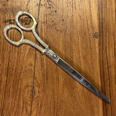 Clauss Scissors With Brasstone Dot Pattern — Green Witch Vintage And Handmade