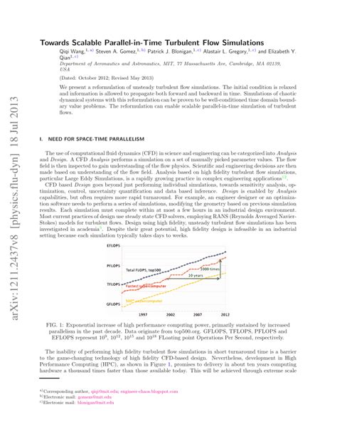 Pdf Towards Scalable Parallel In Time Turbulent Flow Simulations