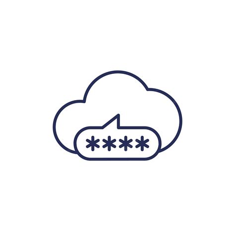 Premium Vector Password Access To A Cloud Icon Line Vector