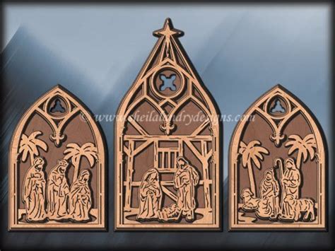 Layered Nativity Triptych Sheila Landry Designs