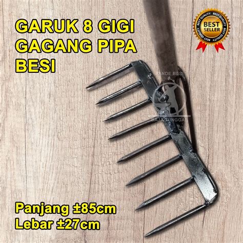 Jual Garuk Sampah 8 Gigi Gagang Pipa Besi Panjang Pembersih Sampah Got