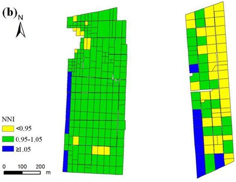 Examples Of Predicted Rice Nitrogen Nutrition Index Nni Maps Of Two Download Scientific