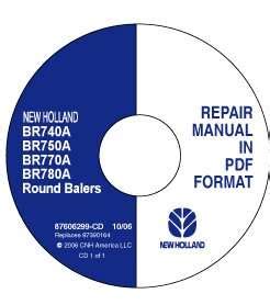 Service Manual On CD For New Holland Balers Model BR780A