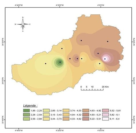 Répartition Spatiale Des Concentrations De Loxygène Dissous Mgl