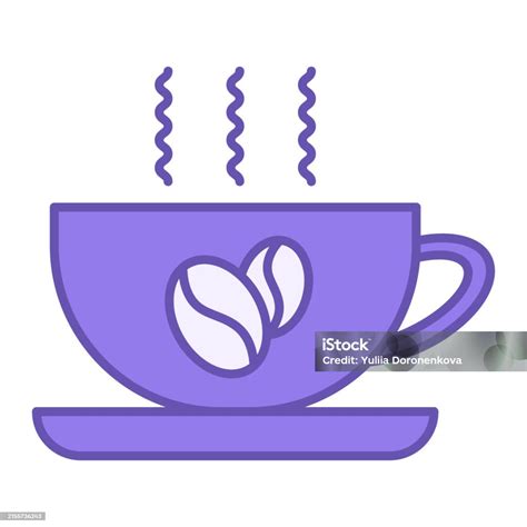 커피 색상 아이콘입니다 접시와 함께 김이 나는 커피 컵의 벡터 아이콘입니다 라이프스타일 컨셉 디자인에 대한 스톡 벡터 아트 및 기타 이미지 Istock