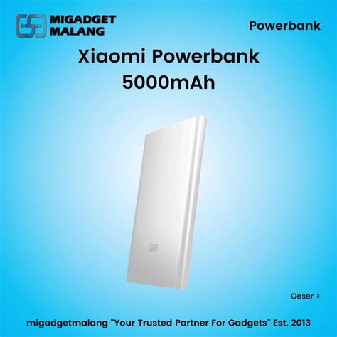 Xiaomi Mi Powerbank 2 10000mAh Slim Fast Charging - Mi Gadget Malang