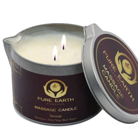 Pure Earth Essentials Sensual Massage Oil Candles For Couples And