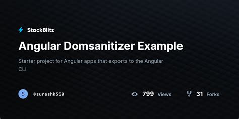 Angular Domsanitizer Example Stackblitz