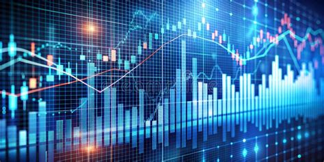 Blue Glowing Stock Market Graph With Up Down Arrows Market Trading
