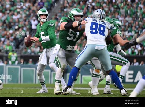 Philadelphia Eagles Quarterback Tanner Mckee 16 Looks To Pass The