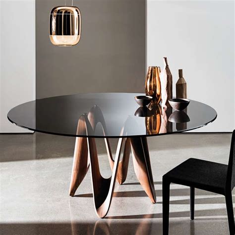 Table Ronde Design En Verre Lambda Sovet 4 Pieds