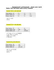 Assignment Example Docx Assignment Example Show Your Work Note Put The Base