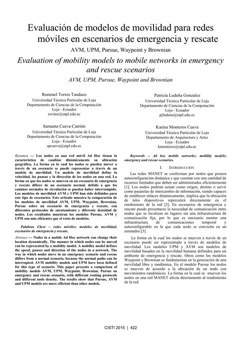 Pdf Evaluation Of Mobility Models To Mobile Networks In Emergency And Rescue Scenarios Avm