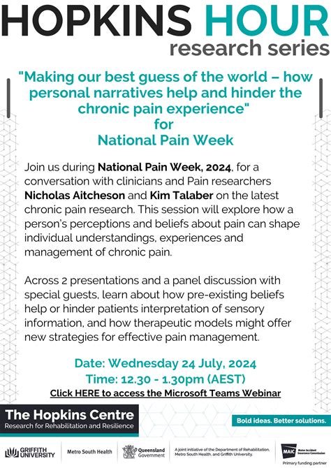 National Pain Week Special Hopkins Hour Making Our Best Guess Of The