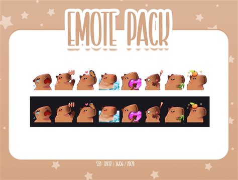 Chibi Capybara Emotes Set Cute Capybara Twitch Emotes Cute And Kawaii