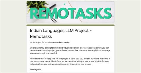 Indian Languages Llm Project Remotasks Theen Badhusha