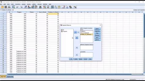 Paired Samples T Test Compared To Repeated Measures Anova In Spss Youtube