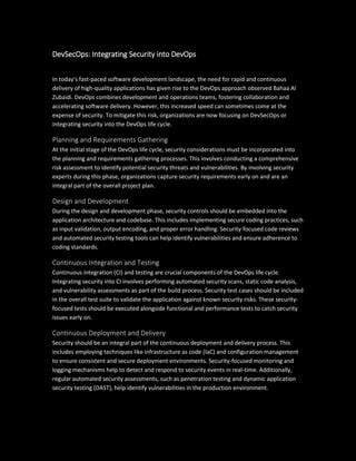 Devsecops Integrating Security Into Devops Pdf