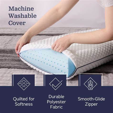 Gel Memory Foam Pillow King Size 2 Pack Medium Plush Feel Neck