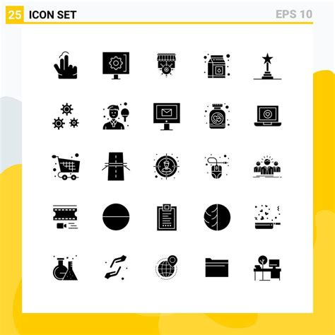 User Interface Pack Of 25 Basic Solid Glyphs Of Award Pack Support Package Business Editable