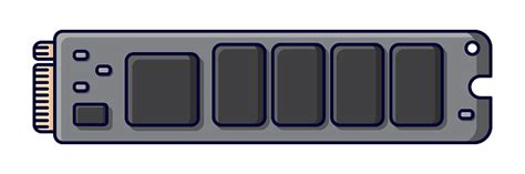 솔리드 스테이트 드라이브 드라이브 Ssd 스토리지 그림 Ssd M2 그림 컴퓨터 하드웨어 구성 요소 플랫 만화 스타일 벡터 일러스트 레이 션 0명에 대한 스톡 벡터 아트 및