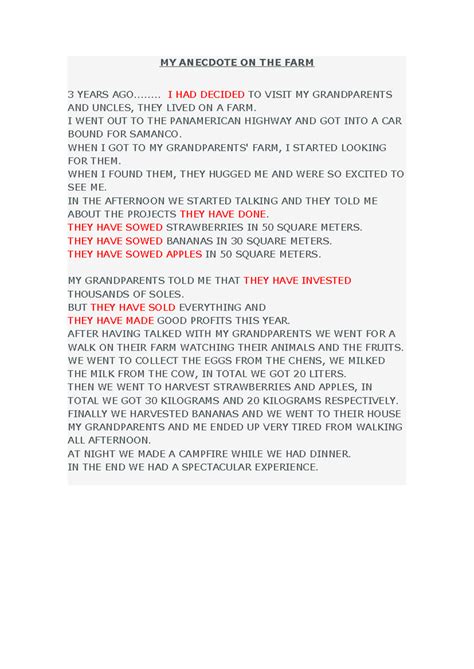 My Proyect Work 26 04 2024 My Anecdote On The Farm 3 Years Ago I Had Decided To Visit