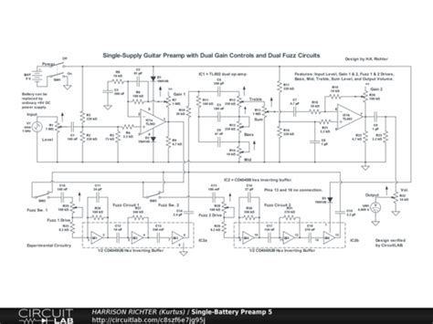 Single Battery Preamp 5 Circuitlab