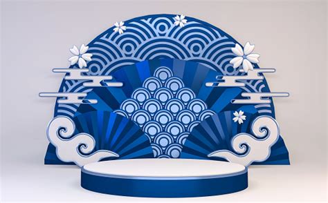 제품을 위한 모의 블루 포디움은 최소한의 기하학적 설계3d 렌더링을 표시합니다 0명에 대한 스톡 사진 및 기타 이미지 0명 3차원 형태 감청색 Istock