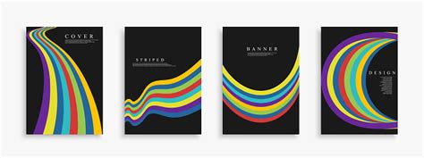 블랙 컬러 스트라이프 복고풍 추상 포스터 템플릿 플래 카드 브로셔 배너 전단지 배경 모음 역동적인 라인이 돋보이는 트렌디한 빈티지 커버 패션 컨셉 70 80 년대 0명에