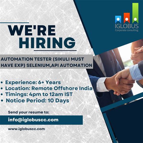 Iglobus Corporate Consulting Pvt Ltd On Linkedin Automationtester