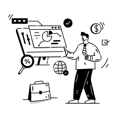 Person Monitoring Chart Concept Of SEO Analytics Character Illustration 5405494 Vector Art At