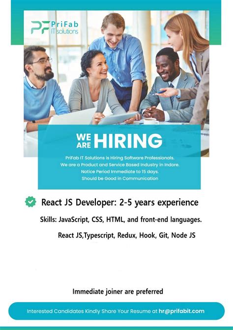 Prifab It Solutions On Linkedin Hiring Hiring Hiringurgently Reactjs Javascript