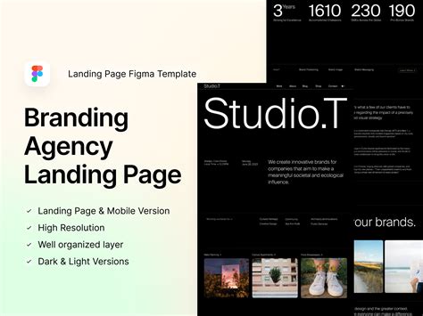 Branding Agency Landing Page Studio T Figma