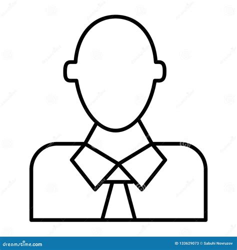 Office Worker Thin Line Icon Manager Vector Illustration Isolated On